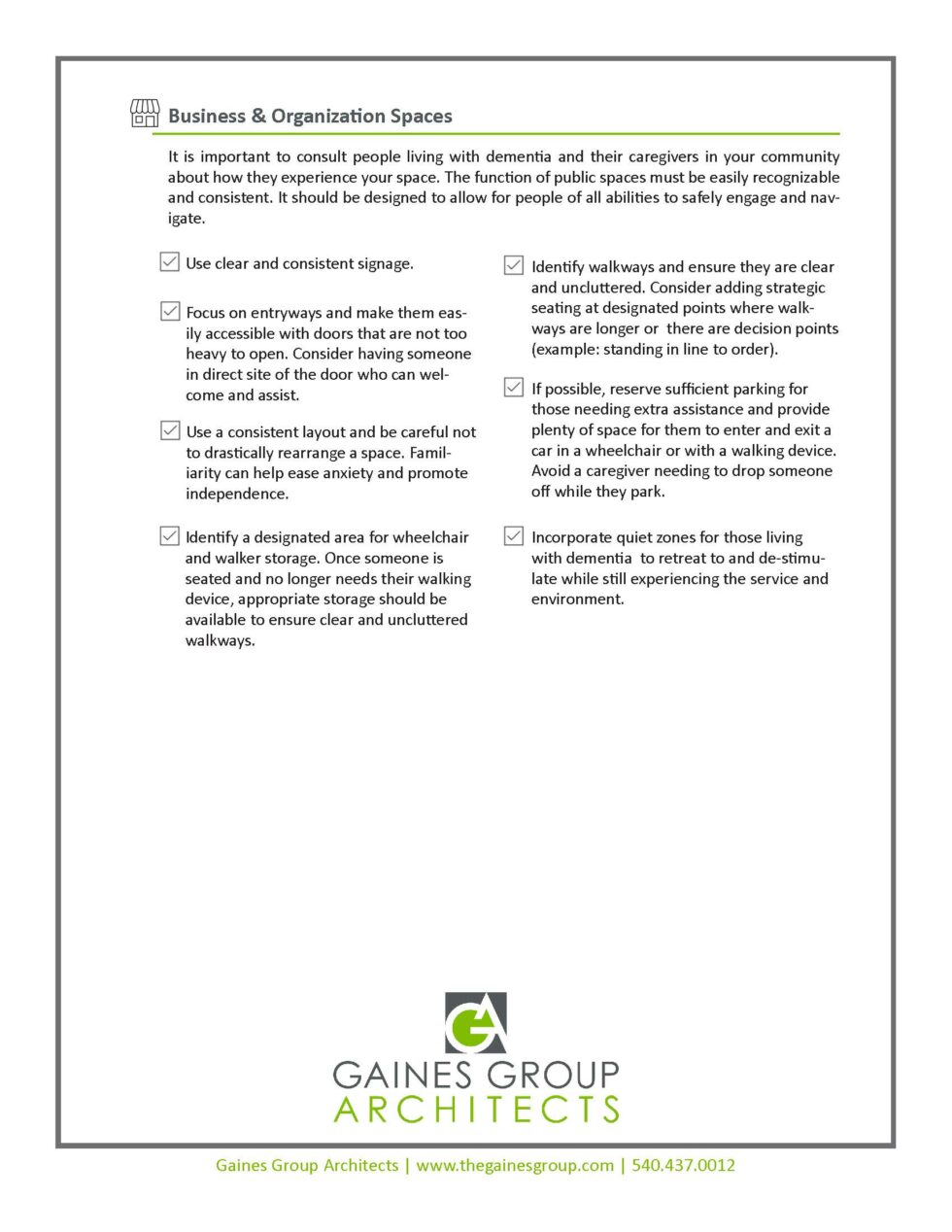 Dementia Friendly Design Guide - The Gaines Group Architects